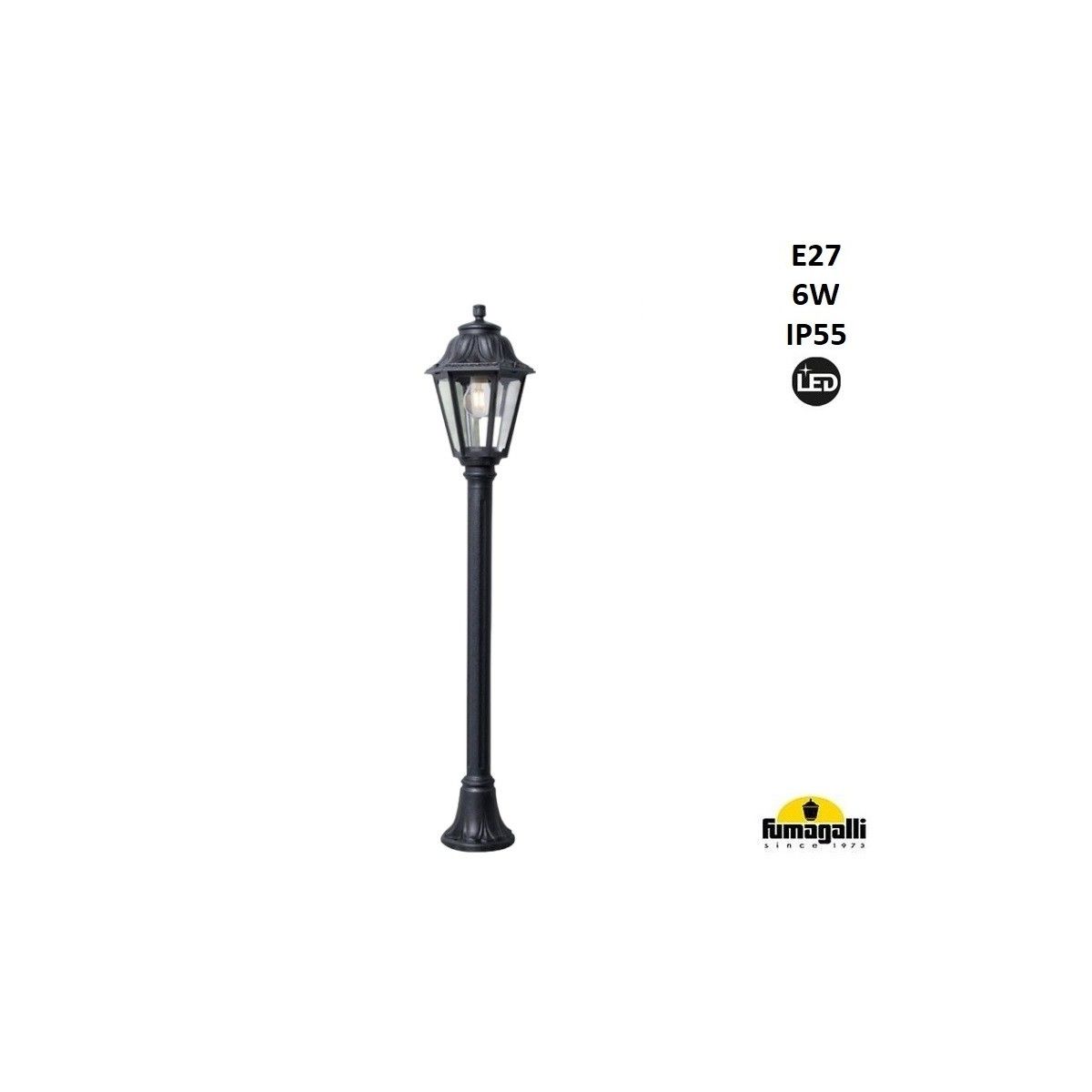 Candeeiro LED exterior FUMAGALLI "MIZAR/ANNA" - 110 cm - 6W - E27 - IP55