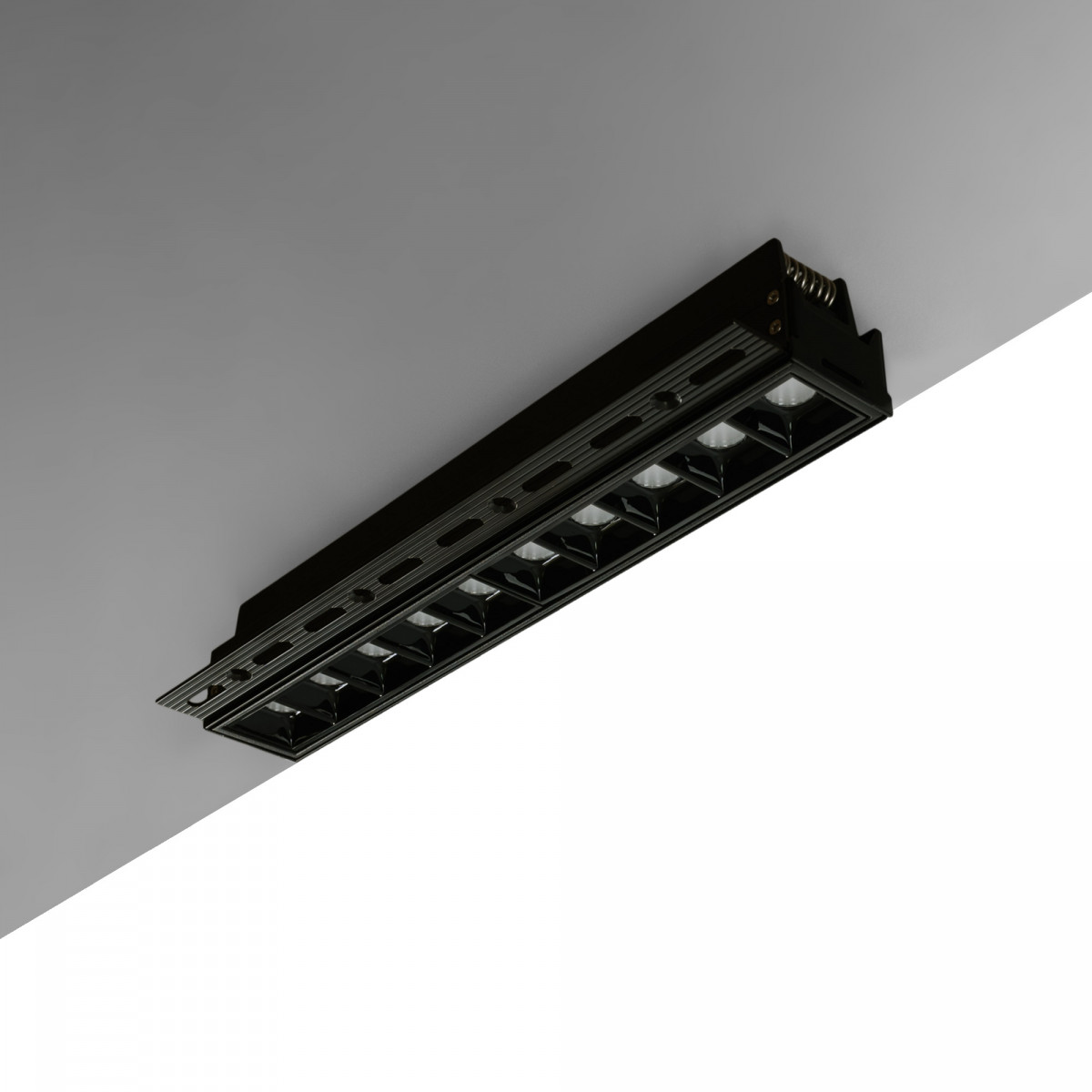 Foco linear LED trimless / integração - 20W - UGR18 - CRI90 - Preto